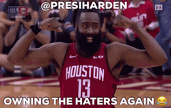 Nba Basketball Player James Harden Flexing Muscles Owning The Haters ...