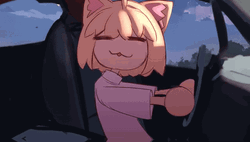 Neco Arc Shaking Her Head While Driving GIF | GIFDB.com