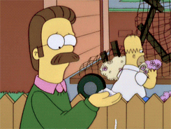 Ned Flanders Yeah Laughing GIF | GIFDB.com
