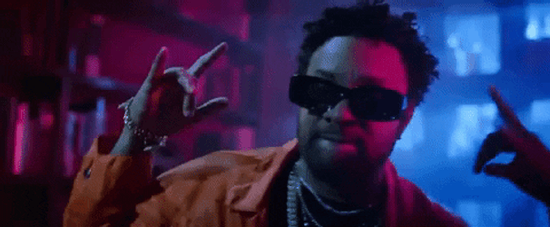 Neon Dancehall Rapper Finger Swag GIF | GIFDB.com