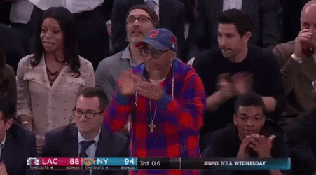 New York Knicks Diehard Fan Spike Lee Clapping GIF | GIFDB.com