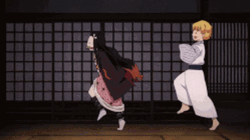 Nezuko Running Away From Zenitsu Agatsuma GIF | GIFDB.com