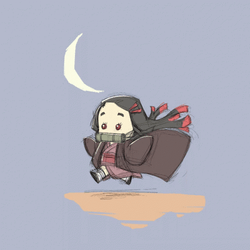 Nezuko Running Mobile Digital Art GIF | GIFDB.com