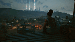 Night Cityscape Views In Cyberpunk GIF | GIFDB.com