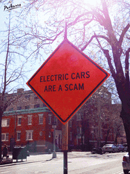 Nwo Electric Cars Are Scam Road Sign GIF | GIFDB.com