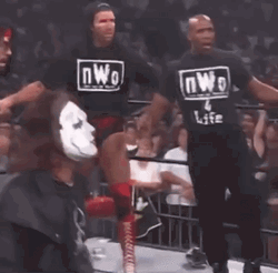 Nwo Machoman Revealing Mask Wrestling GIF | GIFDB.com