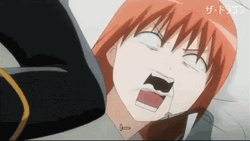 Okita Sougo Choking Kagura Gintama GIF | GIFDB.com