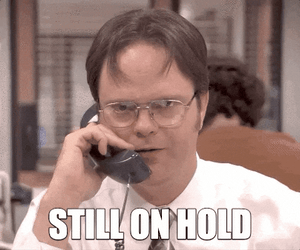 On Hold The Office Dwight Schrute GIF | GIFDB.com