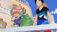 One Piece Chopper Dancing Front Monkey D. Luffy GIF | GIFDB.com