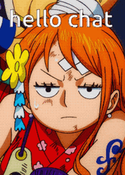One Piece Nami Hello Chat Meme GIF | GIFDB.com