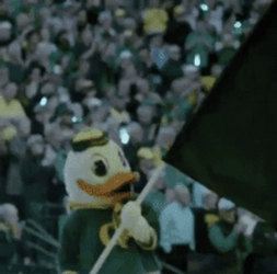 Oregon Ducks Mascot Waving Flag GIF | GIFDB.com