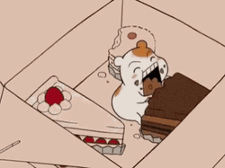 Oruchuban Ebichu Eating Cake GIF | GIFDB.com