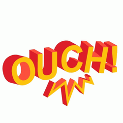Ouch That Hurt Red And Orange Calligraphy GIF | GIFDB.com