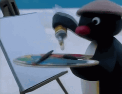 Paint Palette Pingu Animated Clay Penguin GIF | GIFDB.com