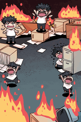 Panic Office Fire Running Animated Character GIF | GIFDB.com