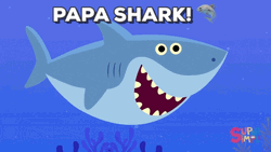 Papa Shark Happy Smiling Swimming GIF | GIFDB.com
