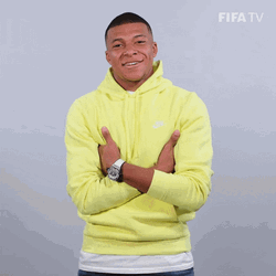 Paris Saint-germain Kylian Mbappe Arms Crossed Smile GIF | GIFDB.com