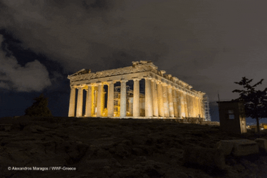 Parthenon In Greece At Night GIF | GIFDB.com