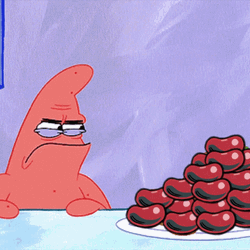 Patrick Star Eating Red Beans GIF | GIFDB.com