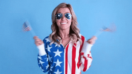 Patriotic Lady Waving Flags Usa GIF | GIFDB.com