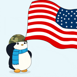 Patriotic Penguin Salute GIF | GIFDB.com
