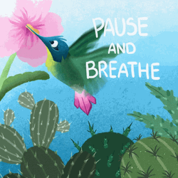 Pause And Breathe Hummingbird Artwork GIF | GIFDB.com