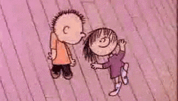 Peanuts Scene Charlie Brown Dancing With Friend GIF | GIFDB.com
