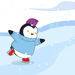Penguin Happily Ice Skating GIF | GIFDB.com