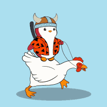 Penguin Riding Chicken GIF | GIFDB.com