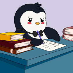 Penguin Serious Doing Homework GIF | GIFDB.com