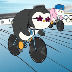 Penguins Biking Race GIF | GIFDB.com