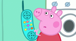 Peppa Pig George Hang Up Phone Call GIF | GIFDB.com