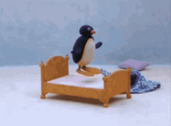 Pingu Jumping On The Bed GIF | GIFDB.com