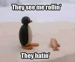 Pingu Playful Rolling They See Me Rollin GIF | GIFDB.com