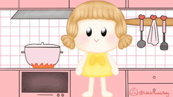 Pink Kitchen Boiling Pot Animation GIF | GIFDB.com