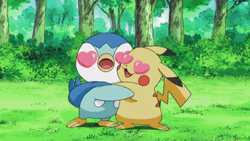 Piplup And Pikachu Hugging GIF | GIFDB.com