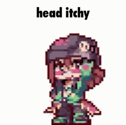 Pixelated Cartoon Itchy Head GIF | GIFDB.com