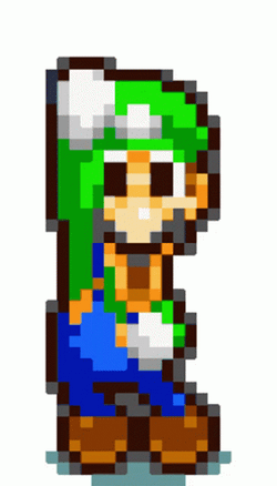Pixelated Dancing Luigi Raise Down Arm GIF | GIFDB.com