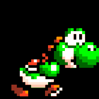 Pixilated Yoshi Running GIF | GIFDB.com