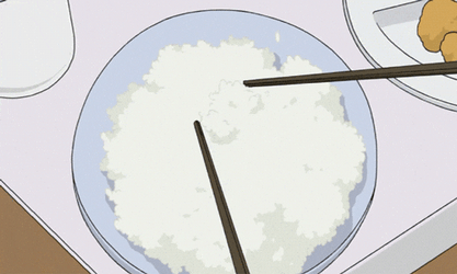 Plate Of Rice With Chopsticks Anime GIF | GIFDB.com