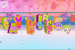 Playkids Characters Playing With Alphabets GIF | GIFDB.com