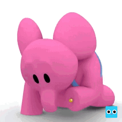 Pocoyo Elly Pink Elephant Nodding GIF | GIFDB.com