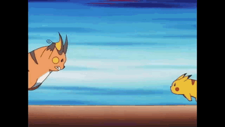 Pokemon Raichu Fighting Against Pikachu GIF | GIFDB.com