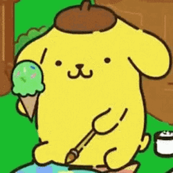 Pompompurin Licking Ice Cream GIF | GIFDB.com
