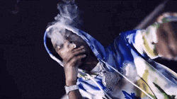 Pooh Shiesty In A Blue Hoodie Smoking GIF | GIFDB.com