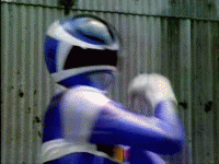 Power Rangers Blue Hilarious Attack GIF | GIFDB.com