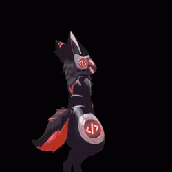 Red Protogen Holding Reverse Uno Card GIF | GIFDB.com
