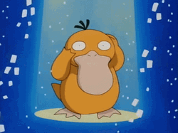 Psyduck Standing While Raining Confetti GIF | GIFDB.com