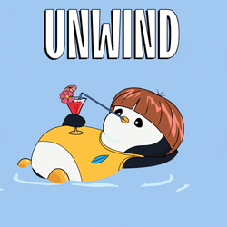 Pudgy Penguins Unwind In The Pool GIF | GIFDB.com