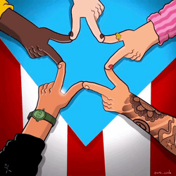 Puerto Rico Star Hand Symbol GIF | GIFDB.com